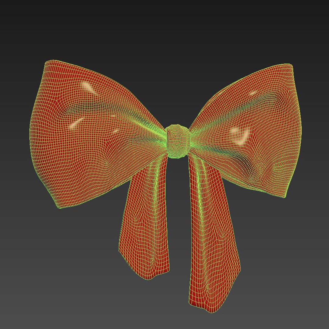 3d Red Bow Model