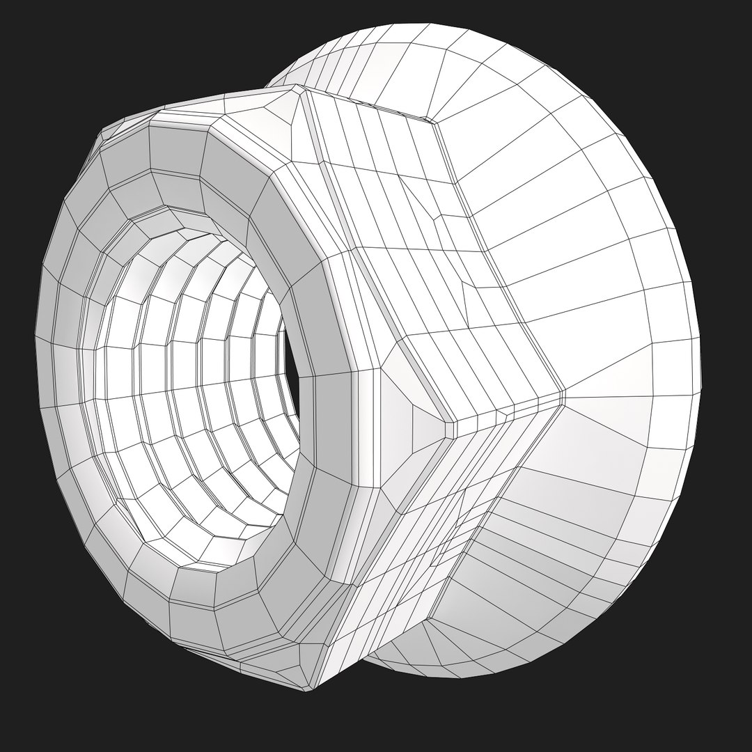 3d model hex bolt nut