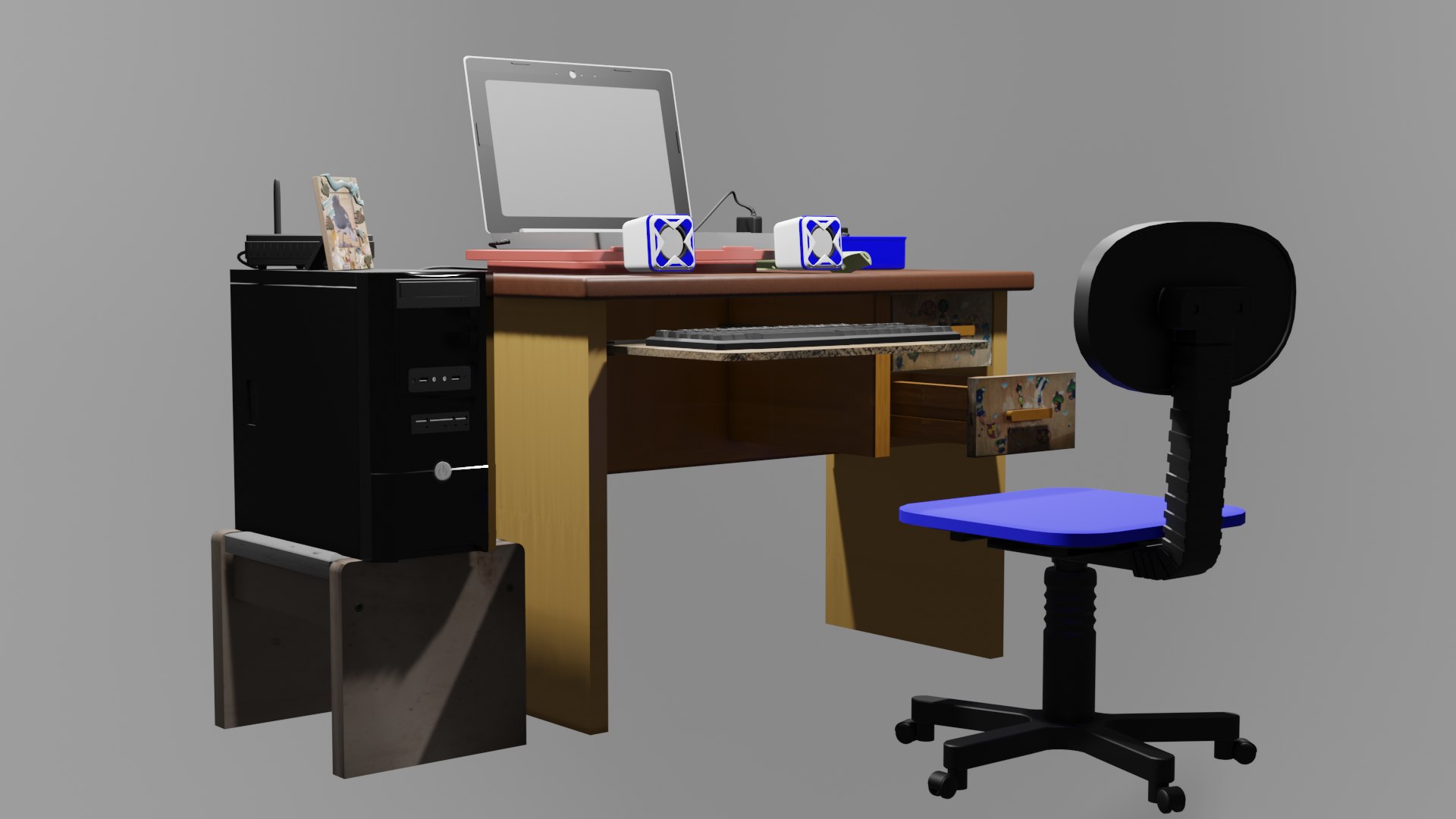 Computer Table and Chair 3D model - TurboSquid 1793406