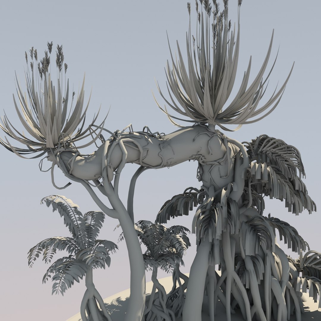 3d Alien Plants Model