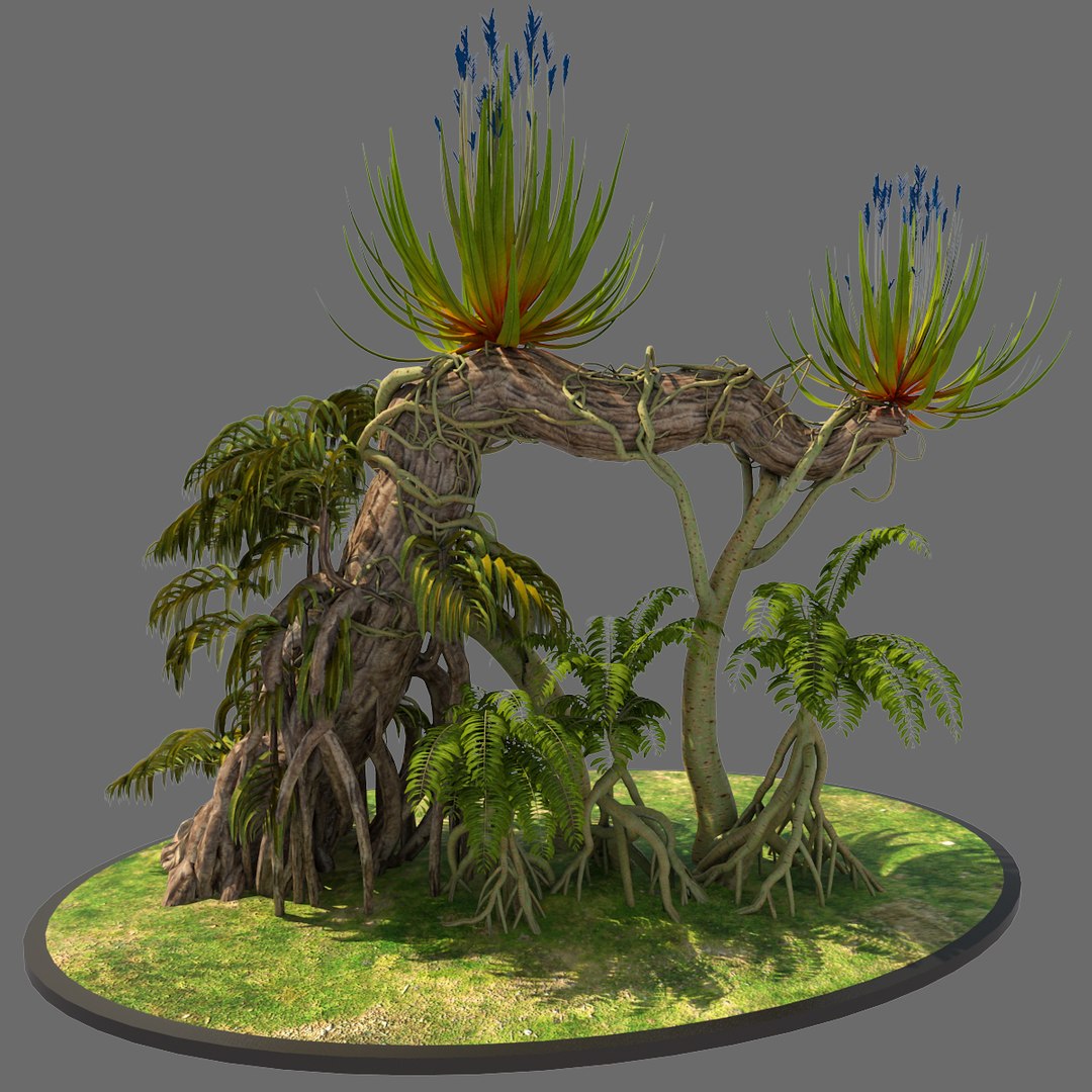 3d Alien Plants Model