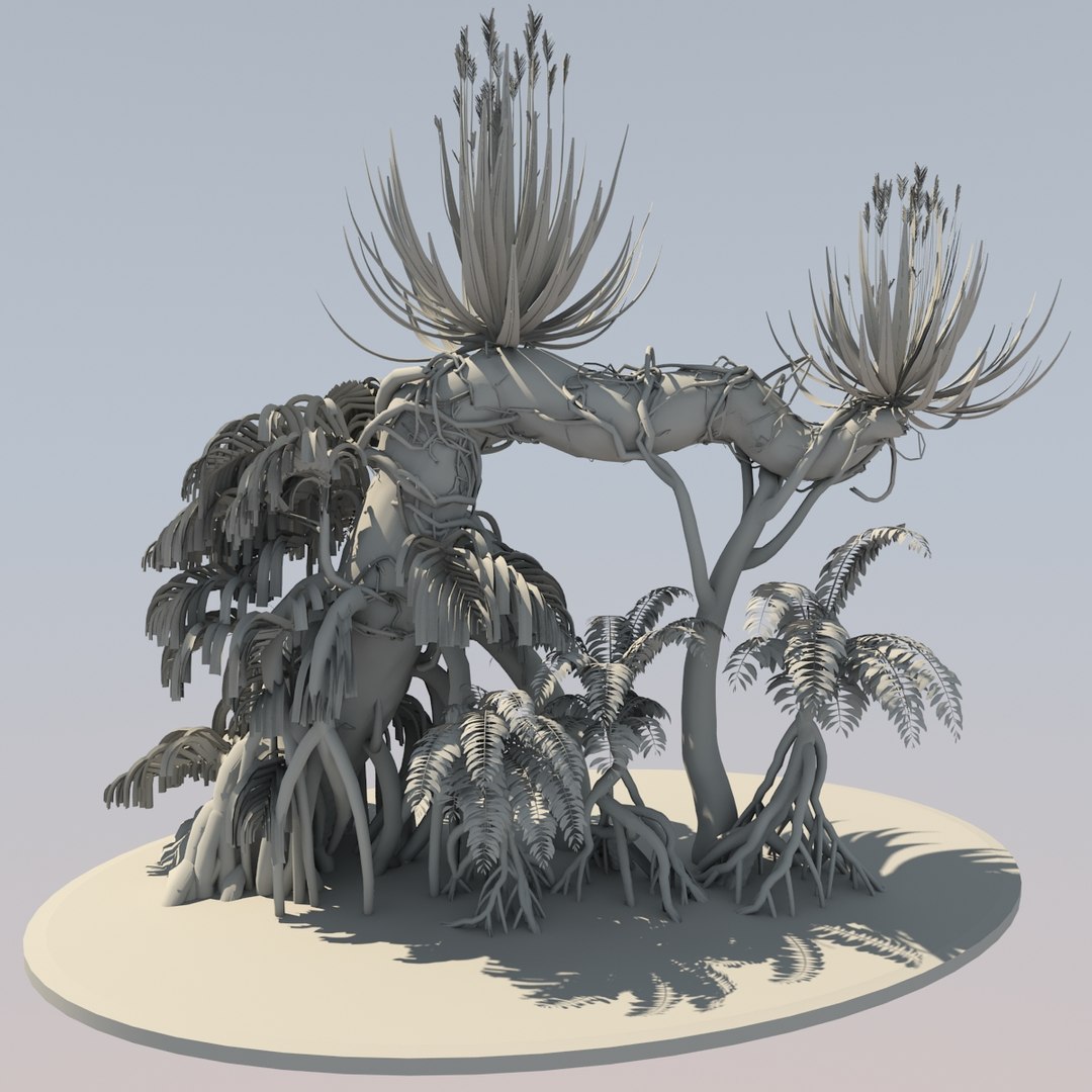3d Alien Plants Model