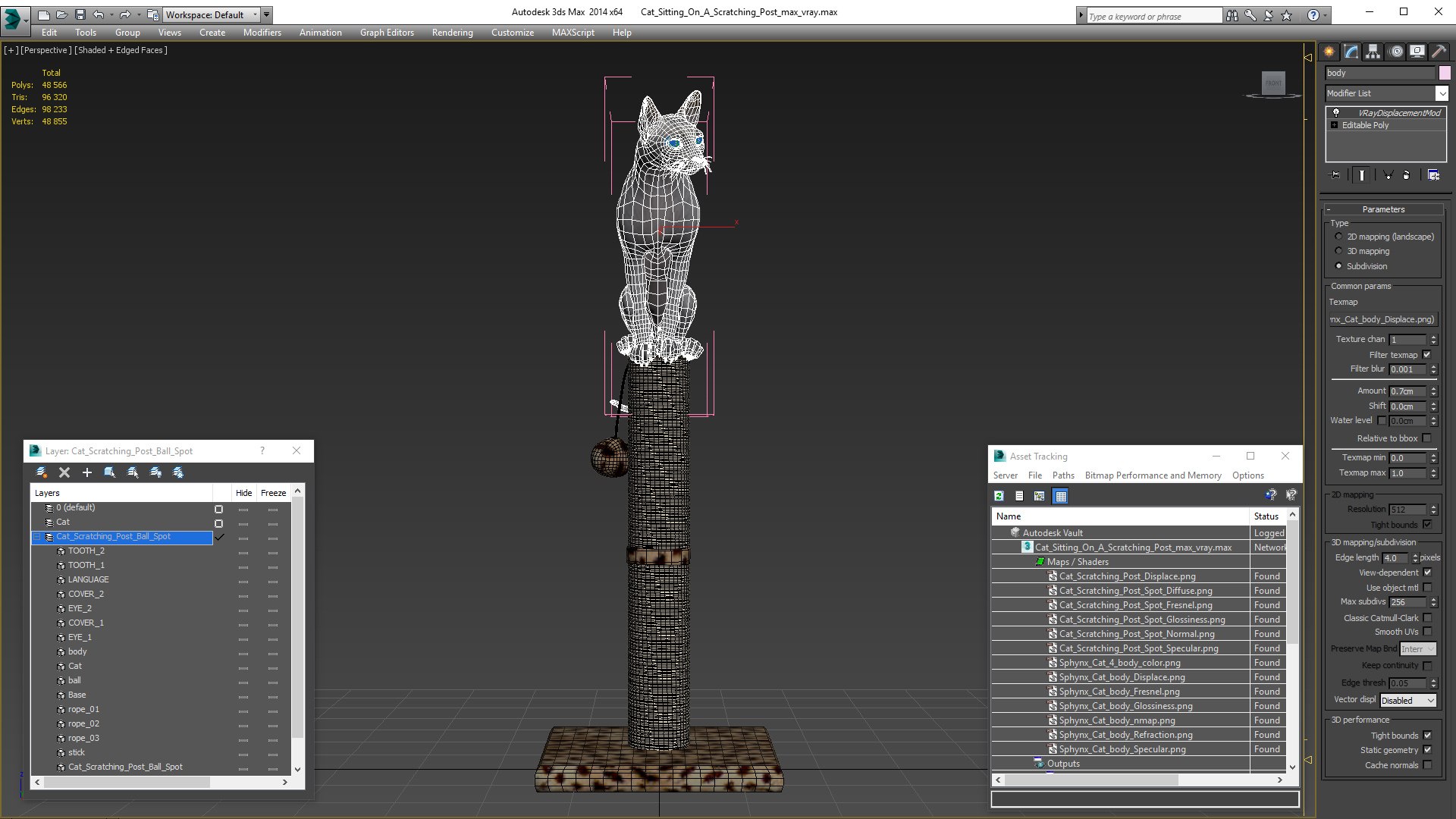 Cat Sitting On A Scratching Post model - TurboSquid 1819375