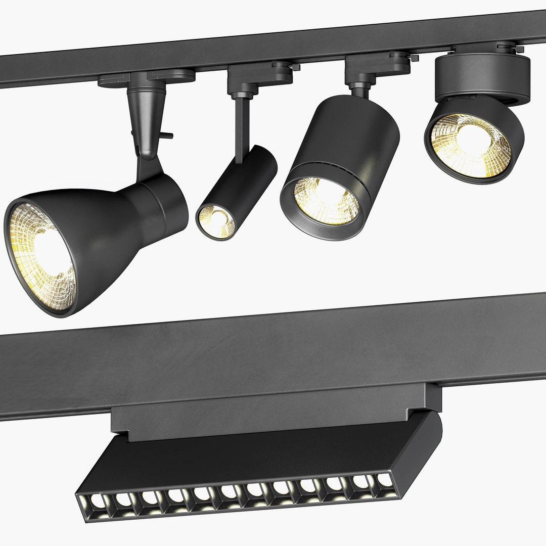 3D Track LED Lights - TurboSquid 1850542