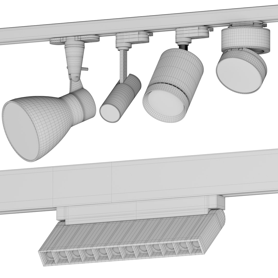 3D Track LED Lights - TurboSquid 1850542