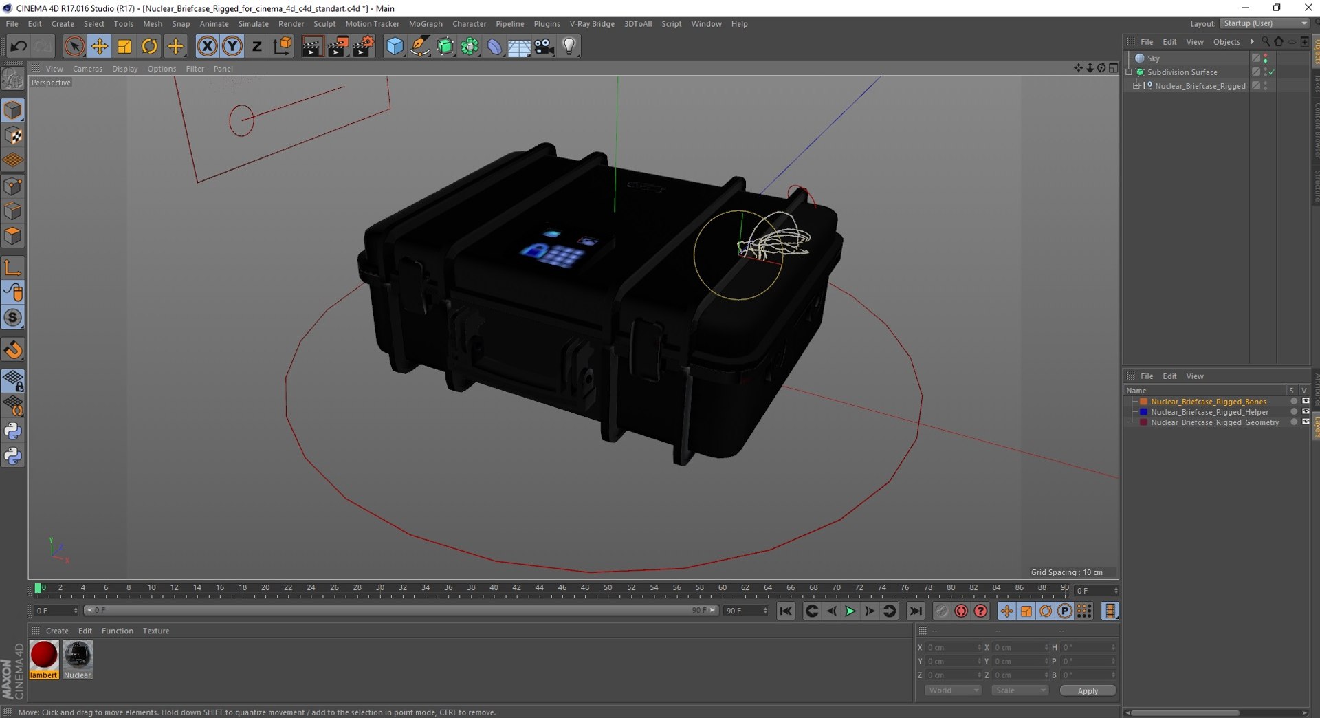 3D Nuclear Briefcase Rigged For Cinema 4D Model - TurboSquid 2052274