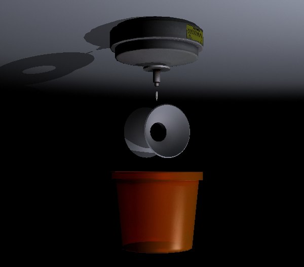 red alarm light 3d obj