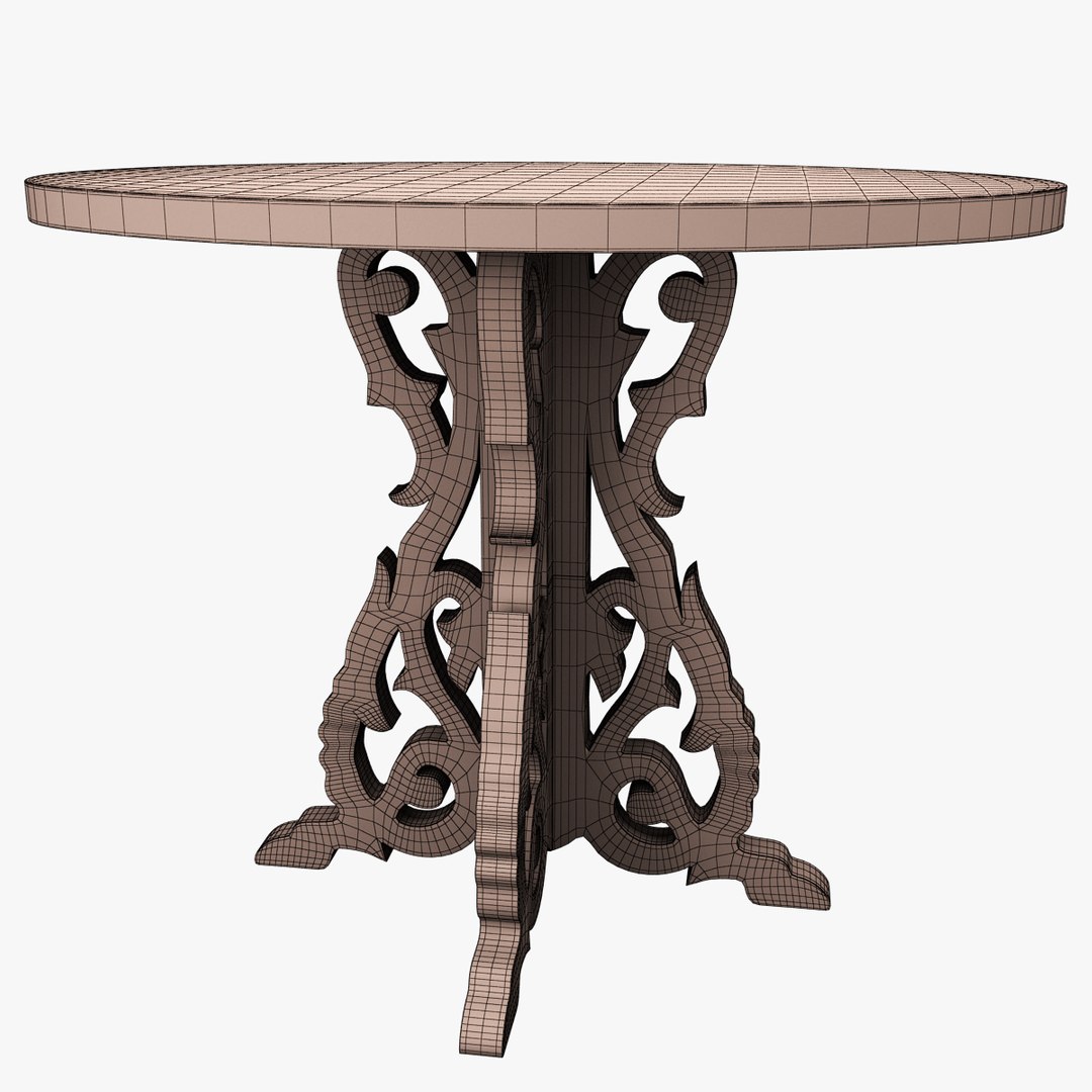 Wooden table model - TurboSquid 1194293