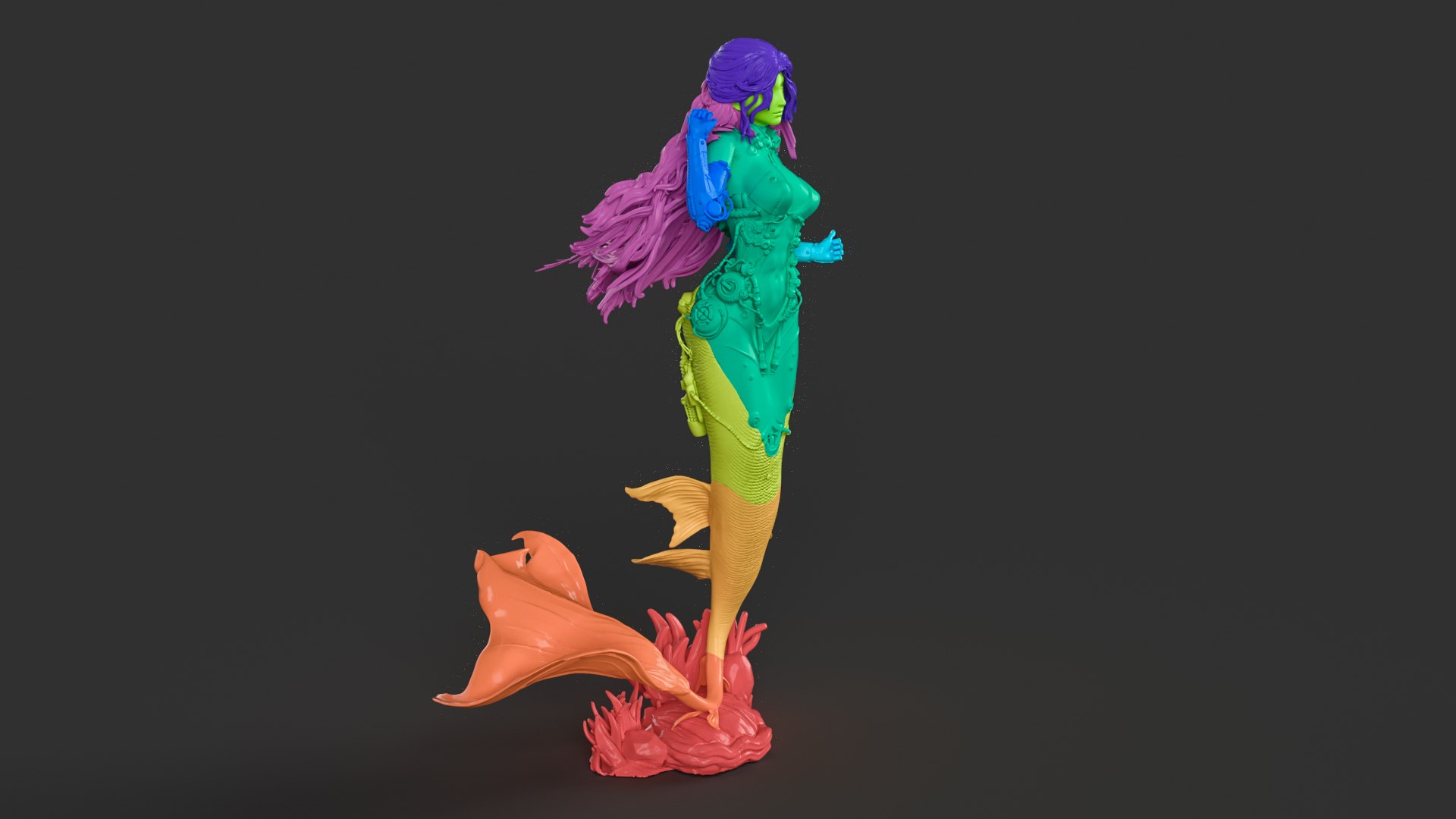 Sci-FI Mermaid - 3D print ready - 3D print model 3D model - TurboSquid ...