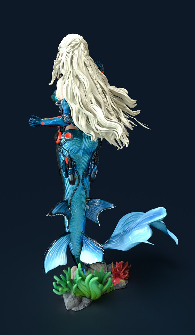 Sci-FI Mermaid - 3D print ready - 3D print model 3D model - TurboSquid ...