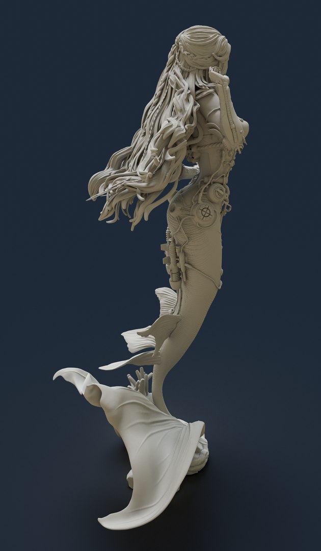 Sci-FI Mermaid - 3D print ready - 3D print model 3D model - TurboSquid ...