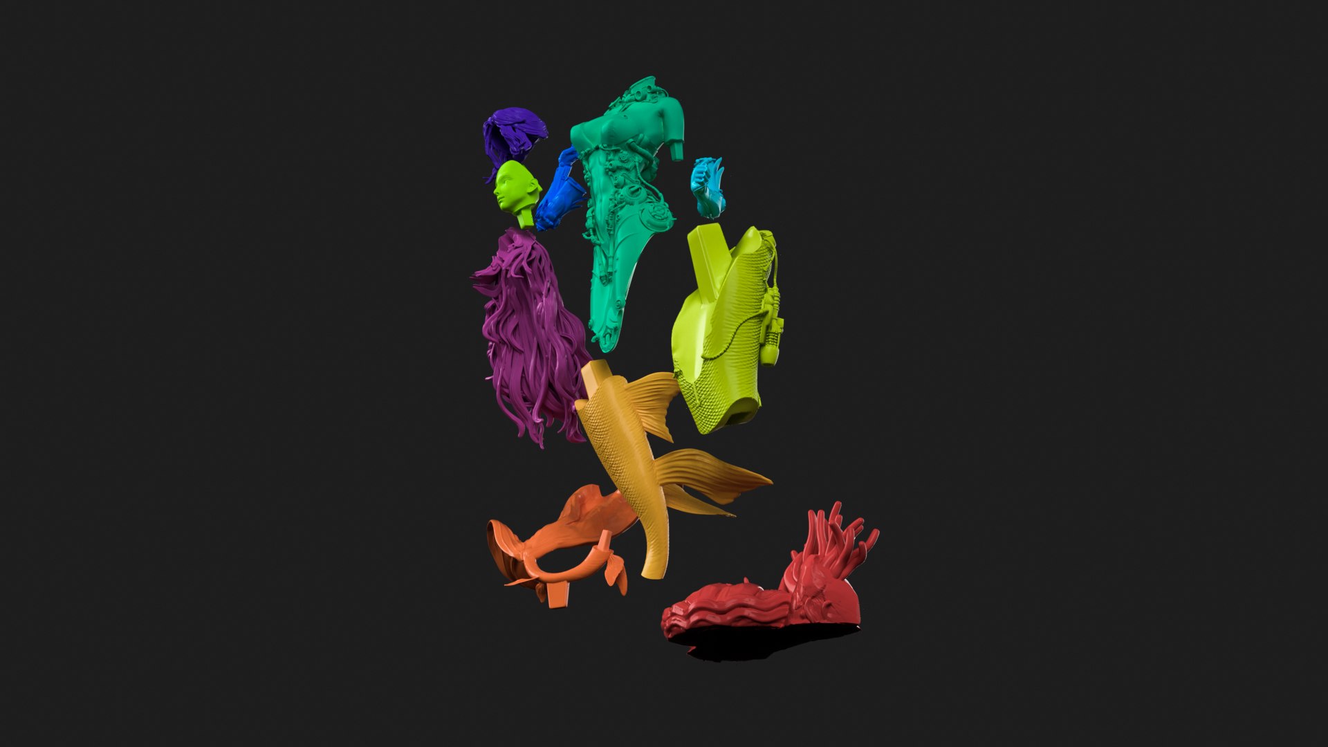 Sci-FI Mermaid - 3D print ready - 3D print model 3D model - TurboSquid ...