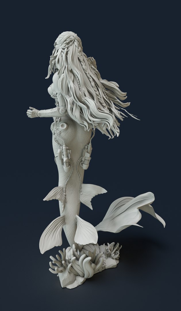 Sci-FI Mermaid - 3D print ready - 3D print model 3D model - TurboSquid ...