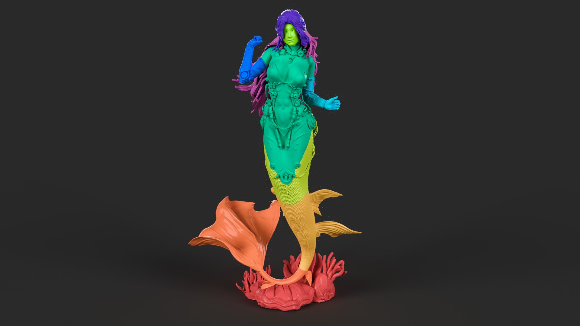 Sci-FI Mermaid - 3D print ready - 3D print model 3D model - TurboSquid ...