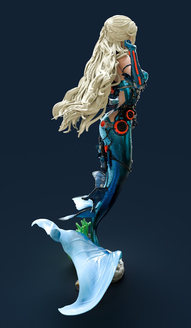 Sci-FI Mermaid - 3D print ready - 3D print model 3D model - TurboSquid ...