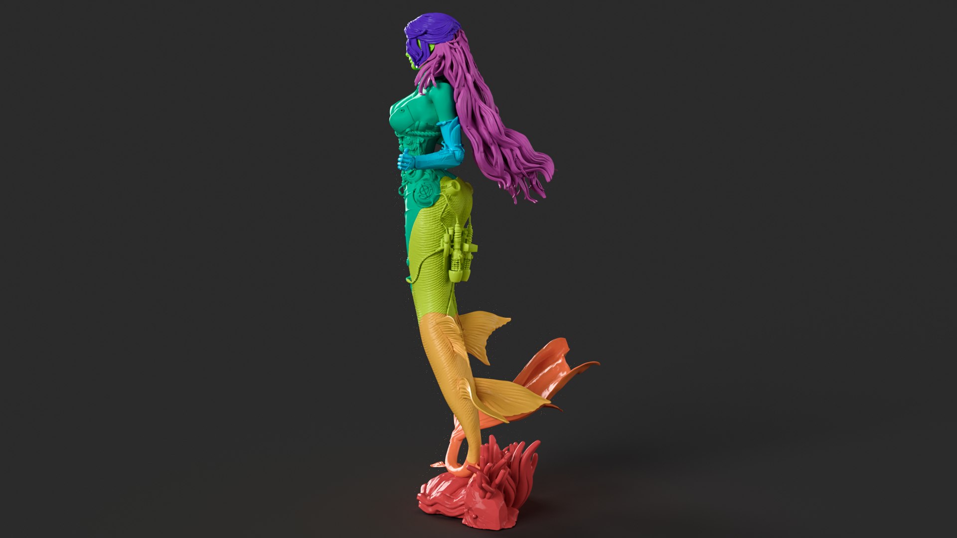 Sci-FI Mermaid - 3D print ready - 3D print model 3D model - TurboSquid ...