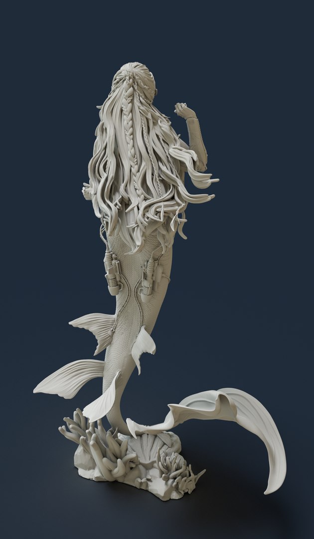 Sci-FI Mermaid - 3D print ready - 3D print model 3D model - TurboSquid ...