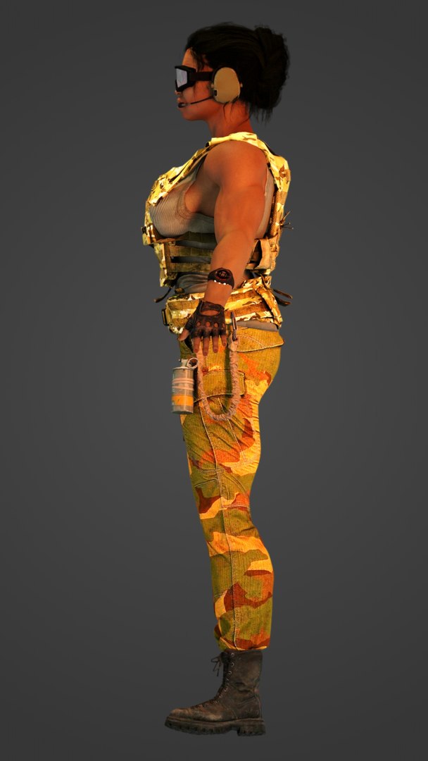 3D African American Female Military Soldier Model - TurboSquid 2272553