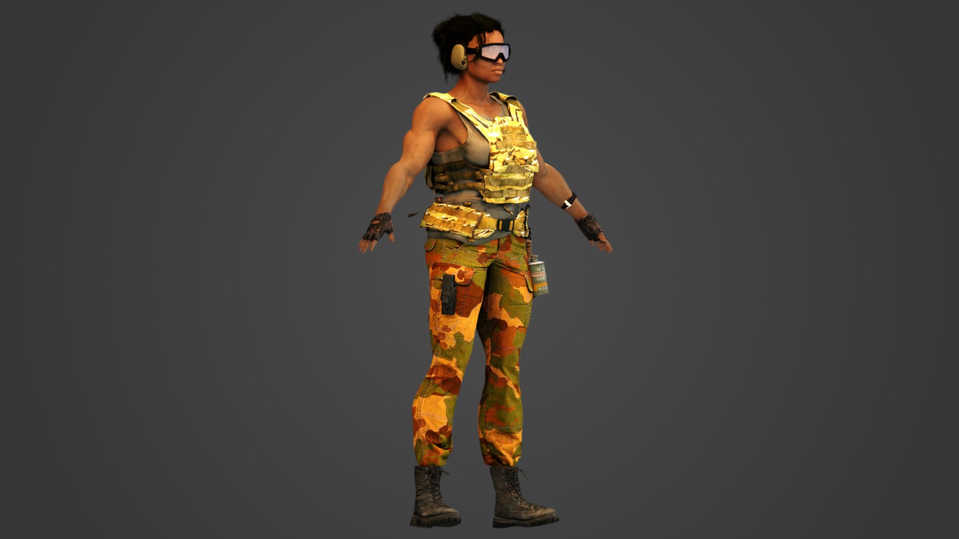 3D African American Female Military Soldier Model - TurboSquid 2272553