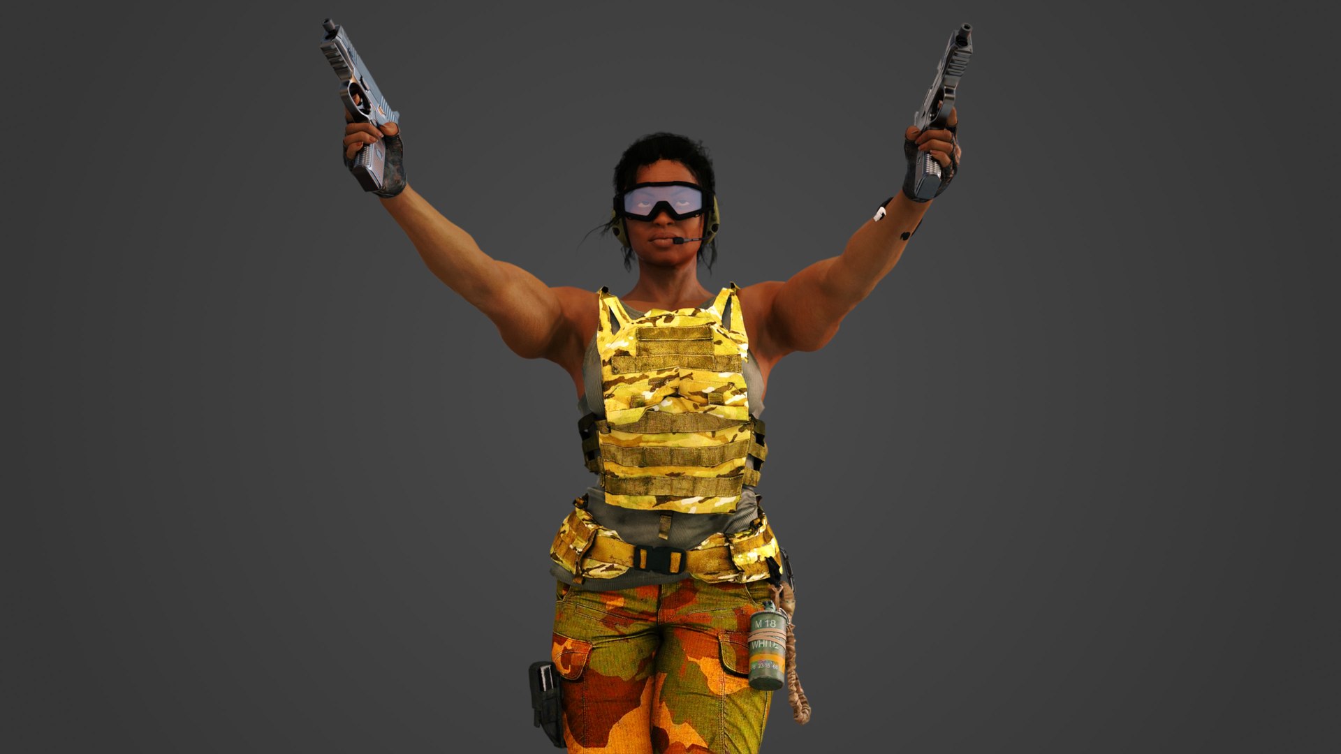 3D African American Female Military Soldier Model - TurboSquid 2272553