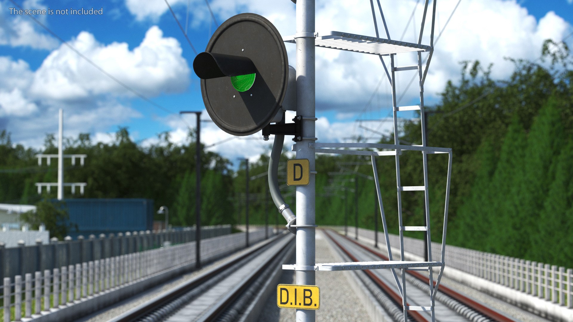3D Model Searchlight Railroad Signal Double - TurboSquid 2035601