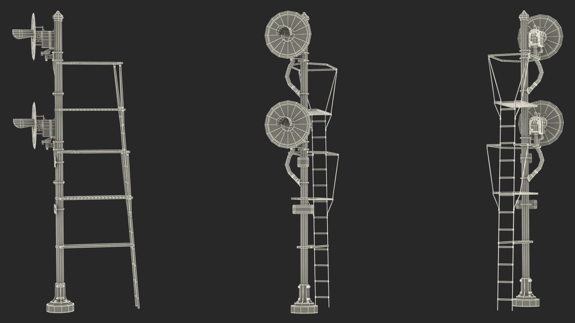 3D Model Searchlight Railroad Signal Double - TurboSquid 2035601