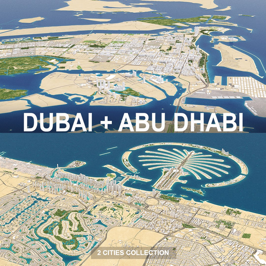 Dubai And Abu Dhabi 2 UAE Cities Model - TurboSquid 2332347