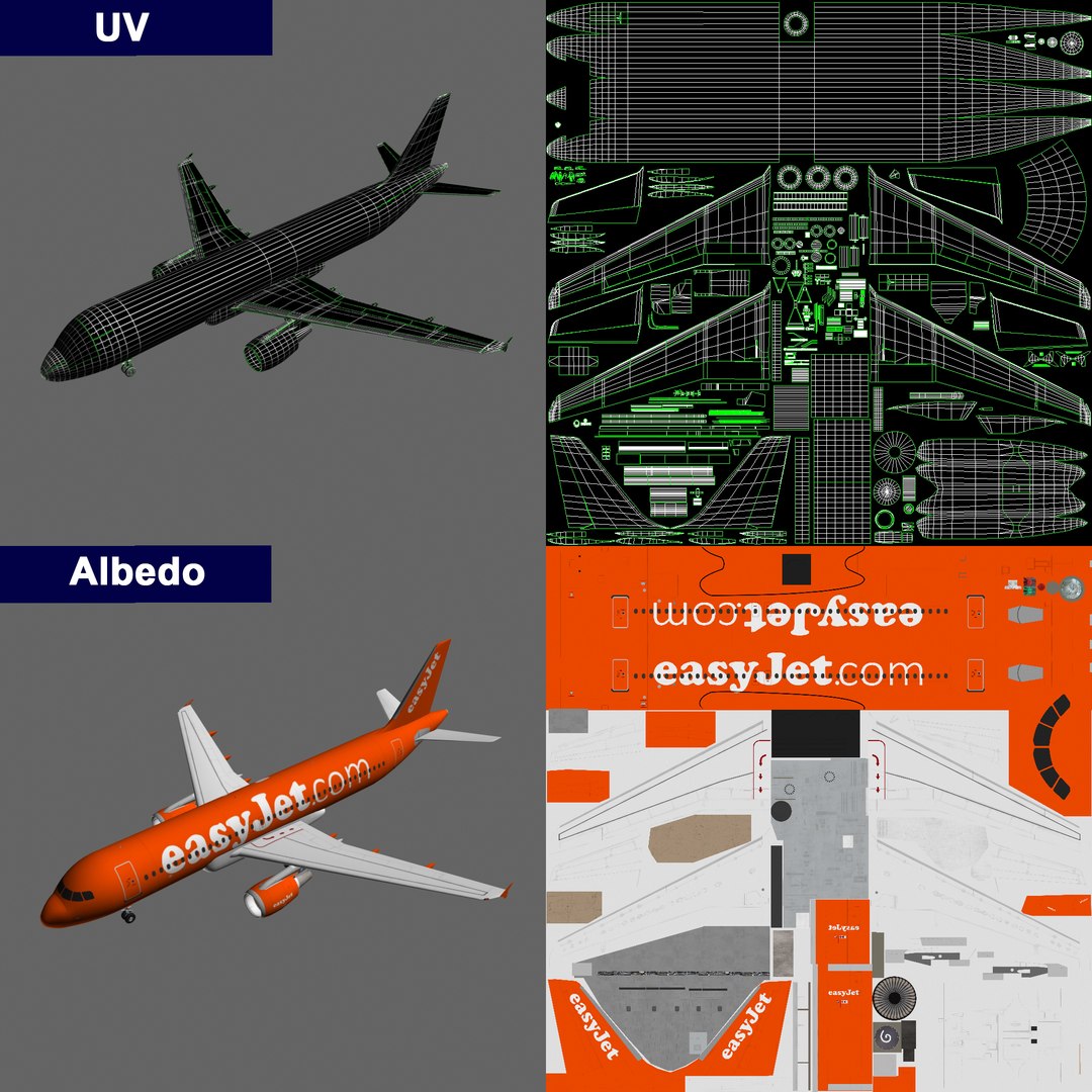 airbus a320 easyjet animation max