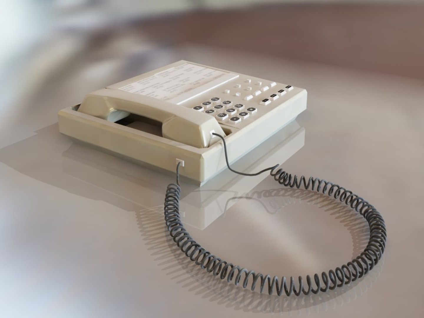 Old Office Phone 3d Model