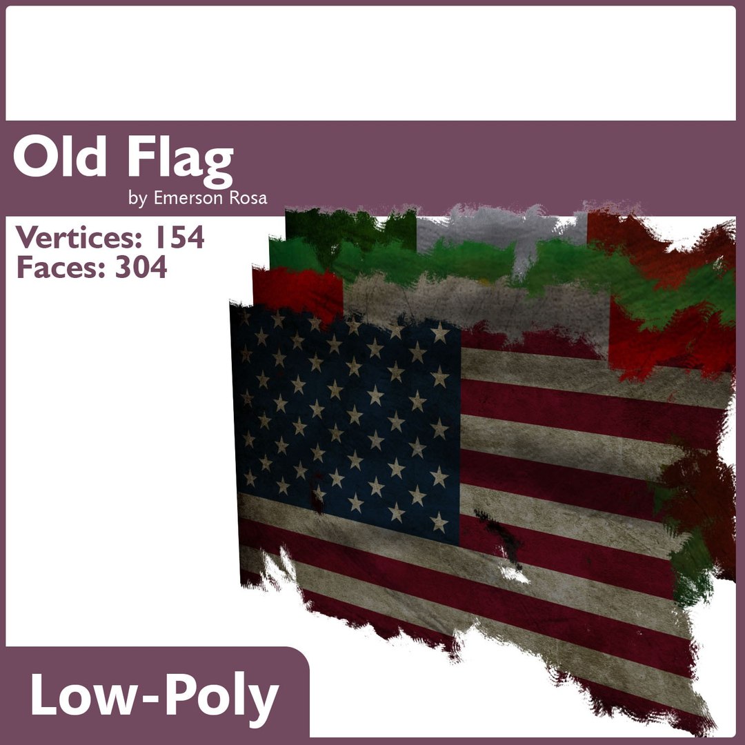 Flag Low-poly 3d Max