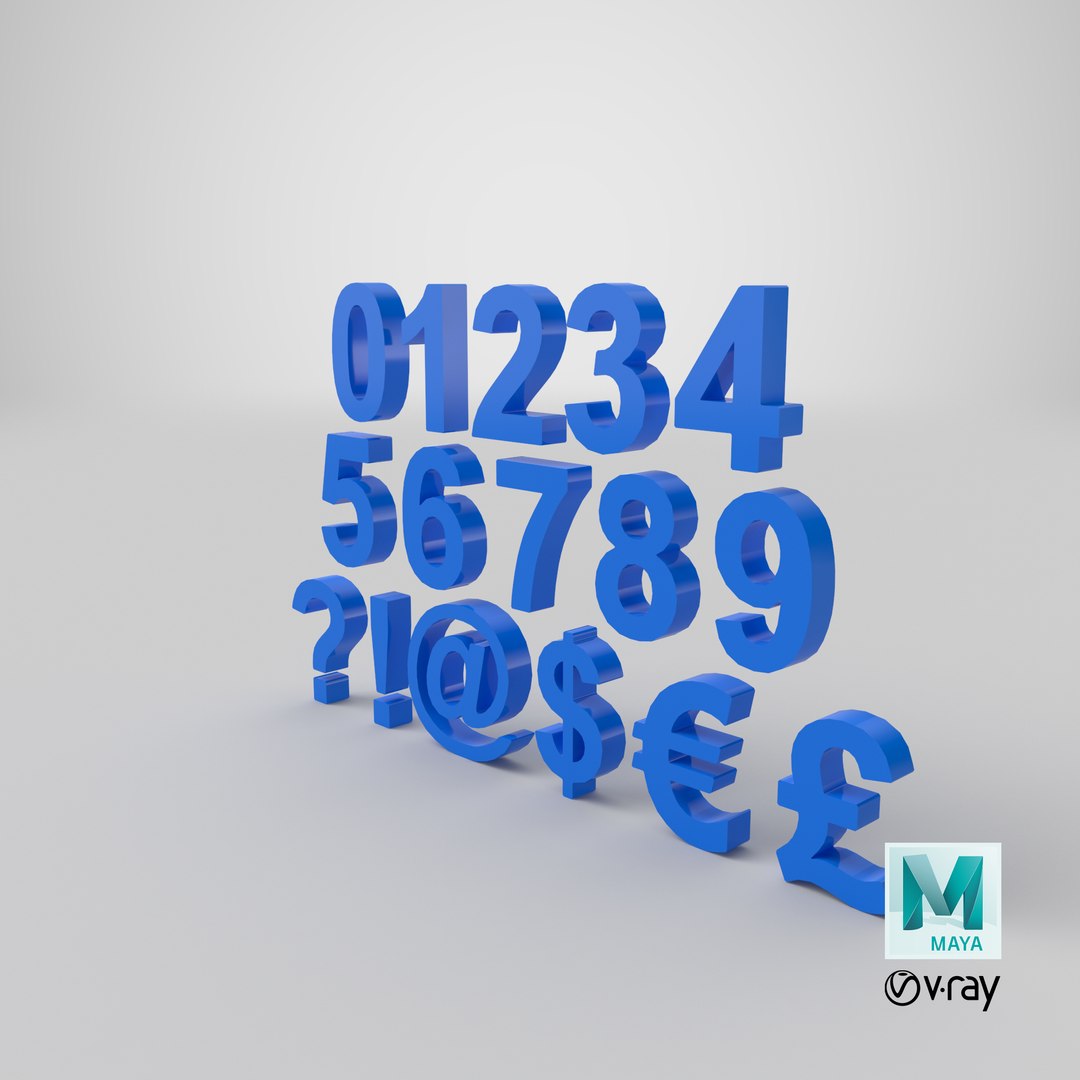 3d model number symbol