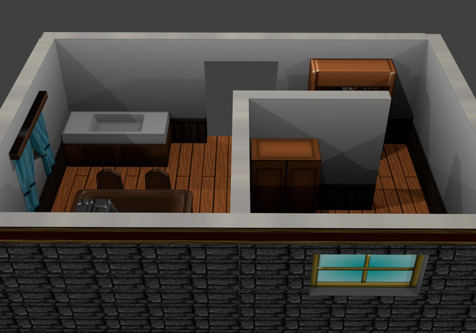 Rpg Interior House 3d 3ds