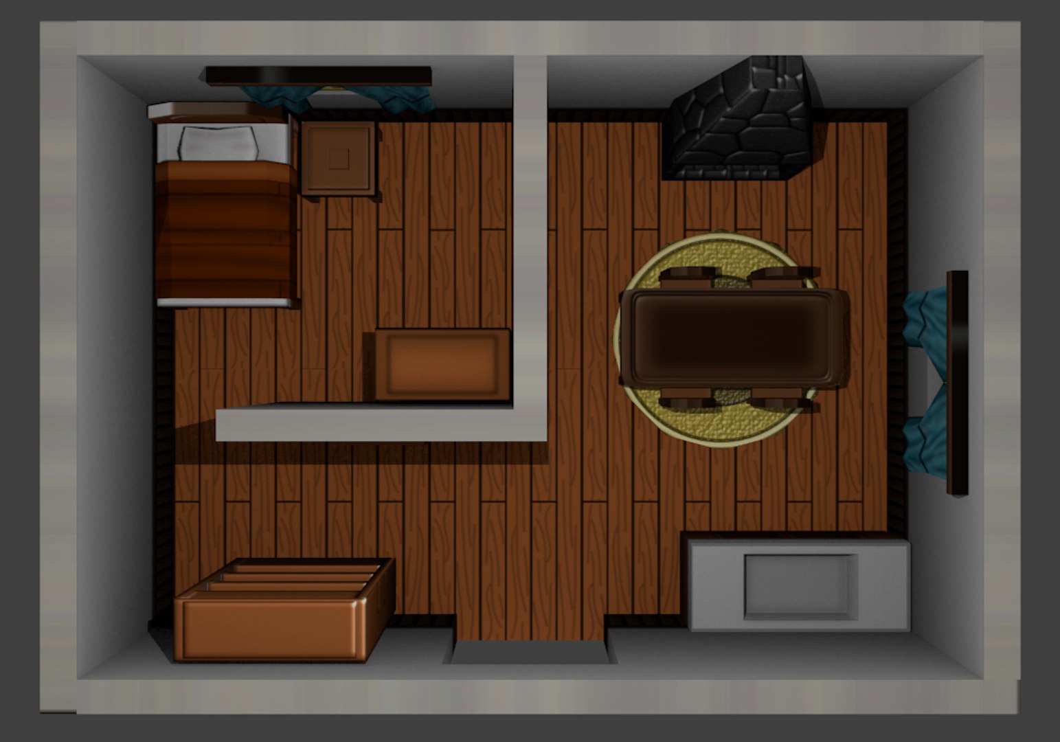 Rpg Interior House 3d 3ds