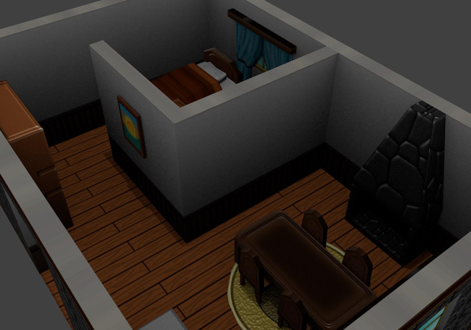 Rpg Interior House 3d 3ds