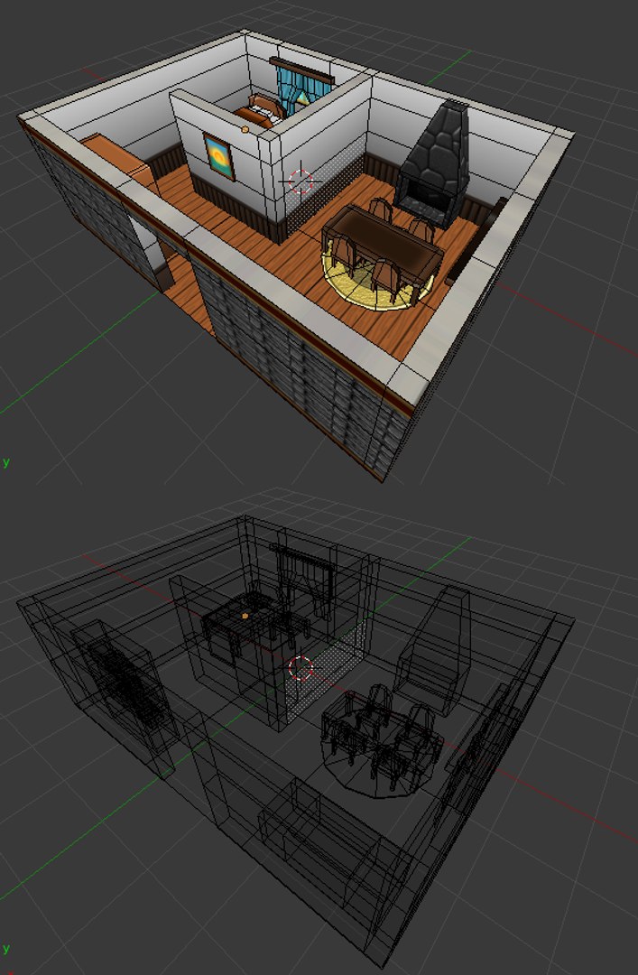 Rpg Interior House 3d 3ds