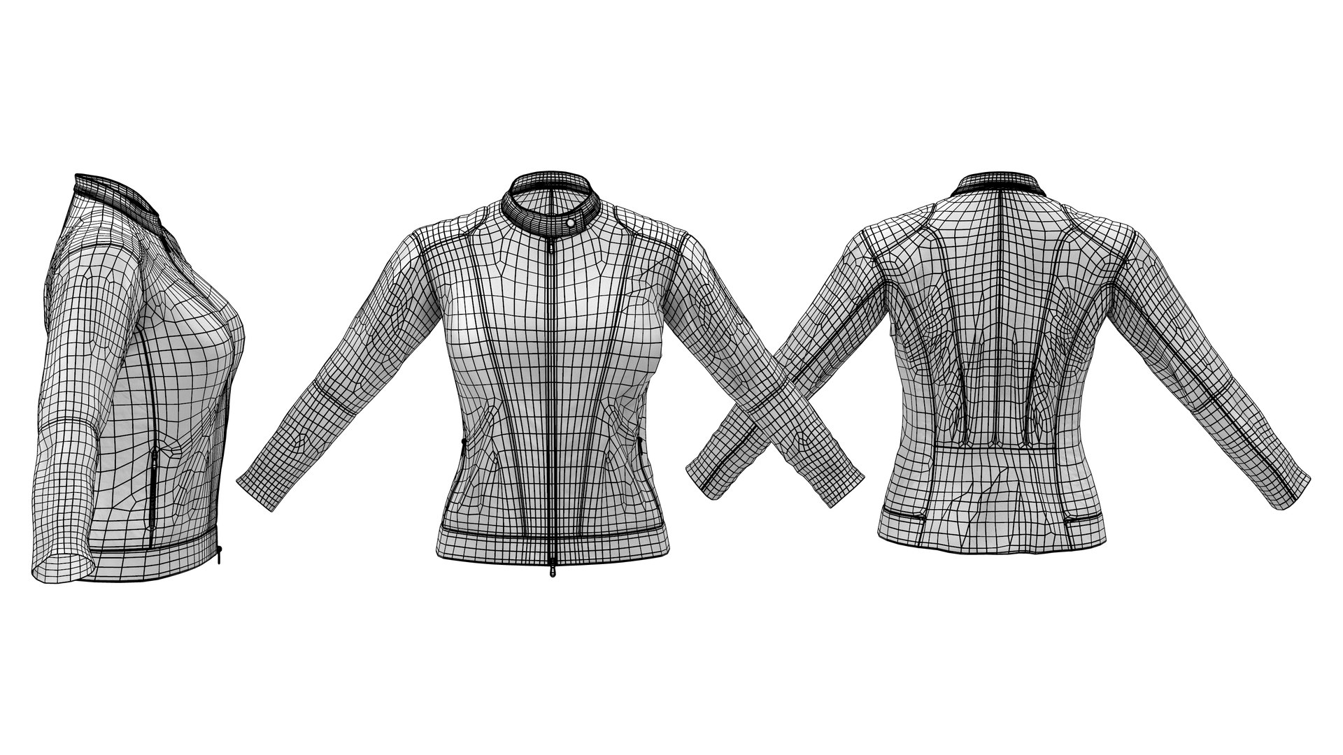 3D Fashion Biker Jacket Model - TurboSquid 1728451