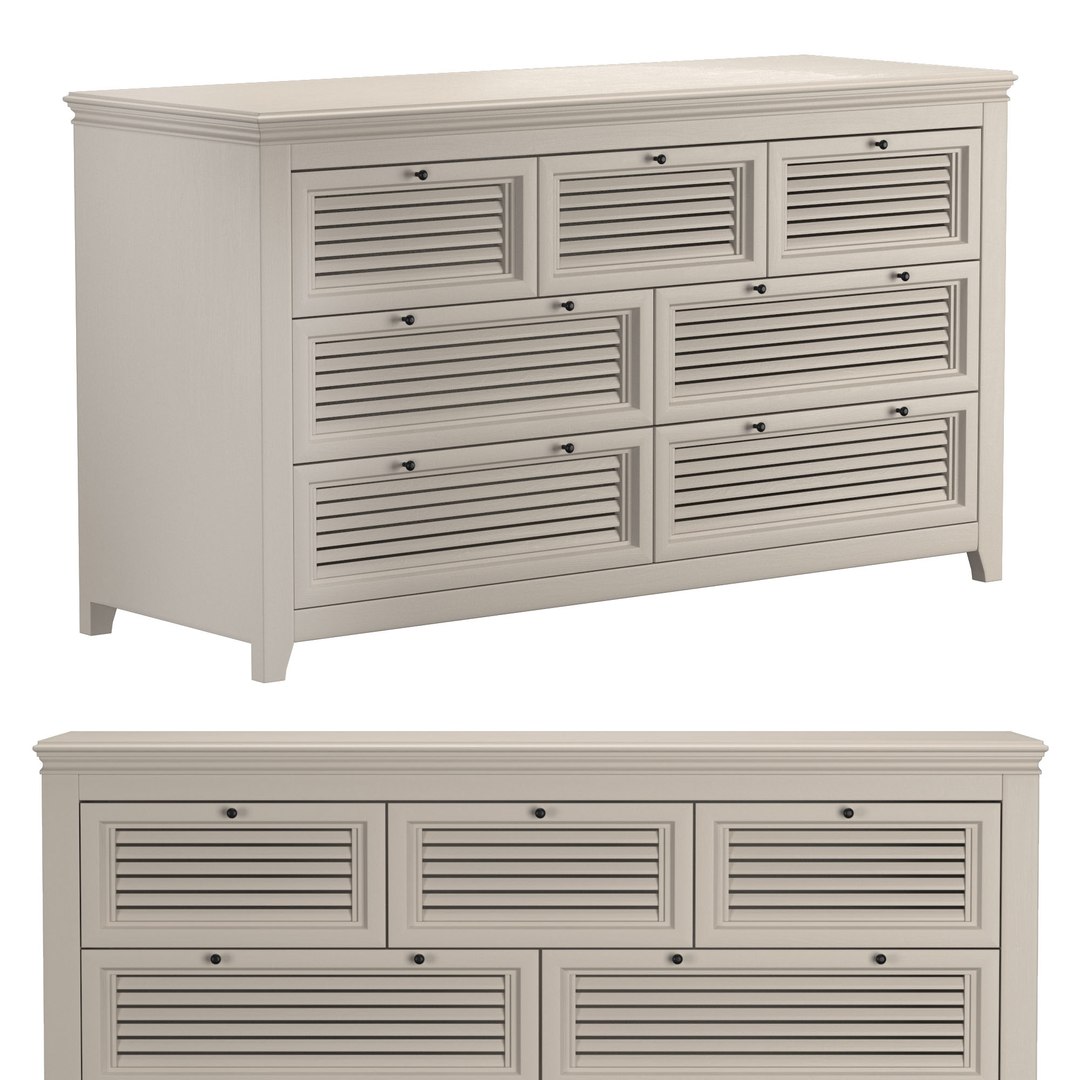 SHUTTER 7-DRAWER DRESSER 3D Model - TurboSquid 1906645