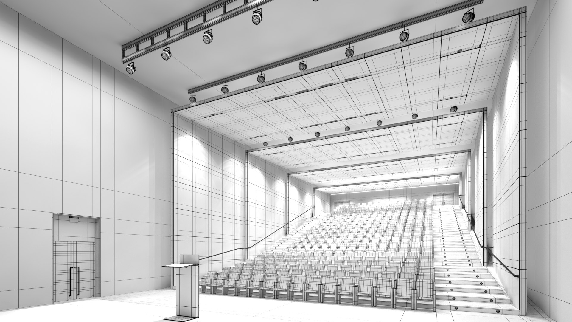Auditorium Interior 3D Model - TurboSquid 1691495