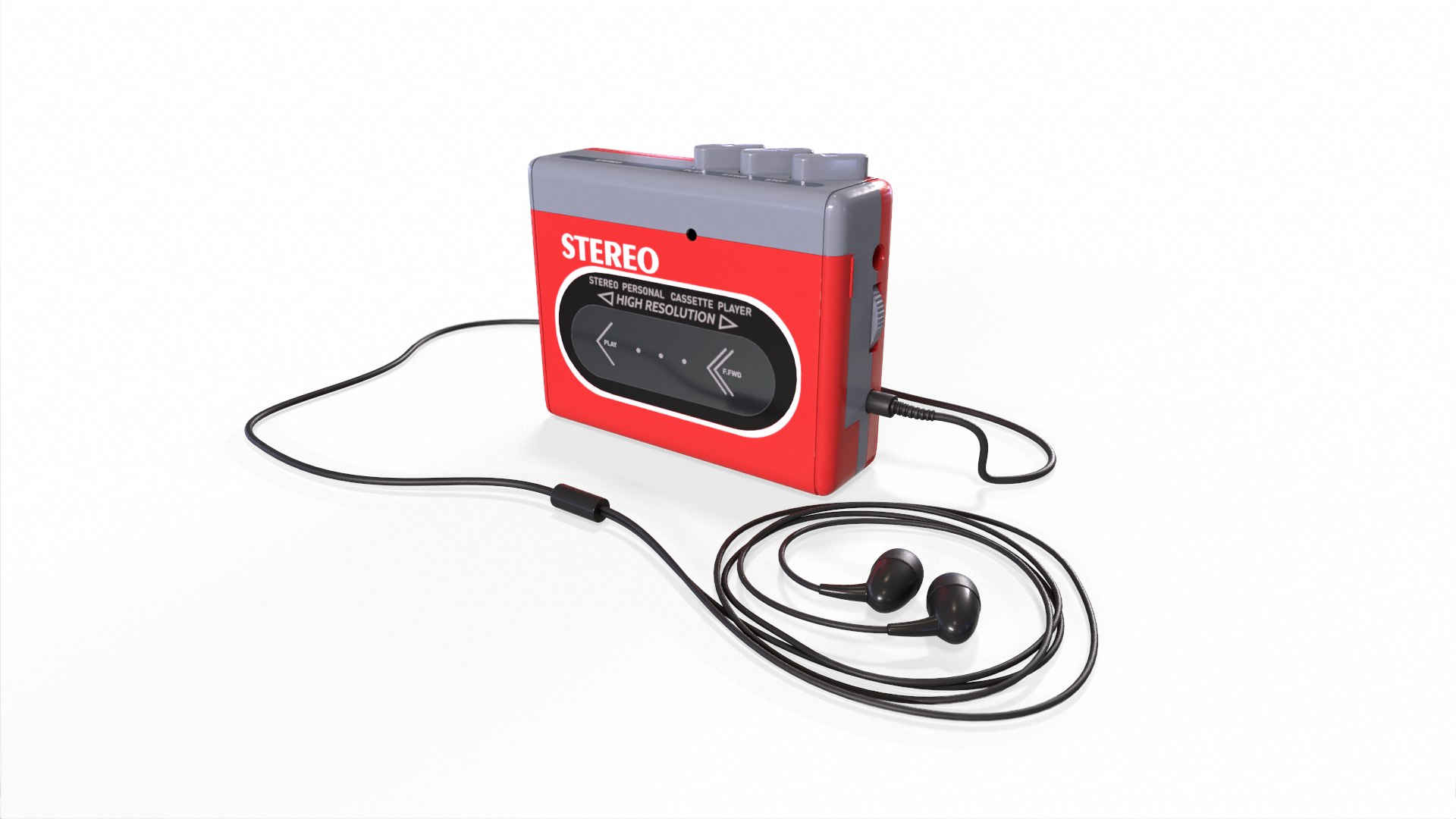 Cassette Player Red 3D Model - TurboSquid 1837569