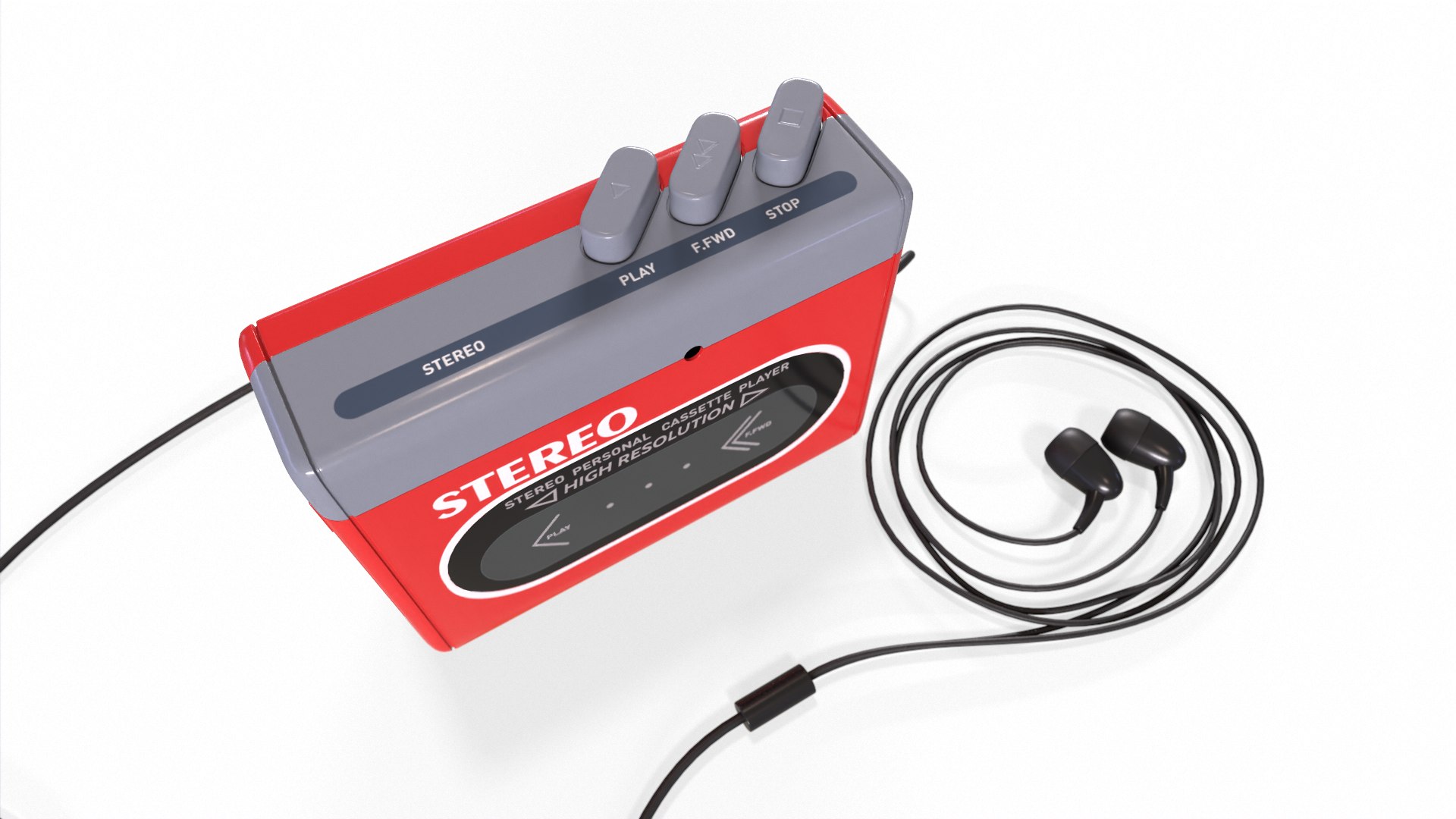 Cassette Player Red 3D Model - TurboSquid 1837569