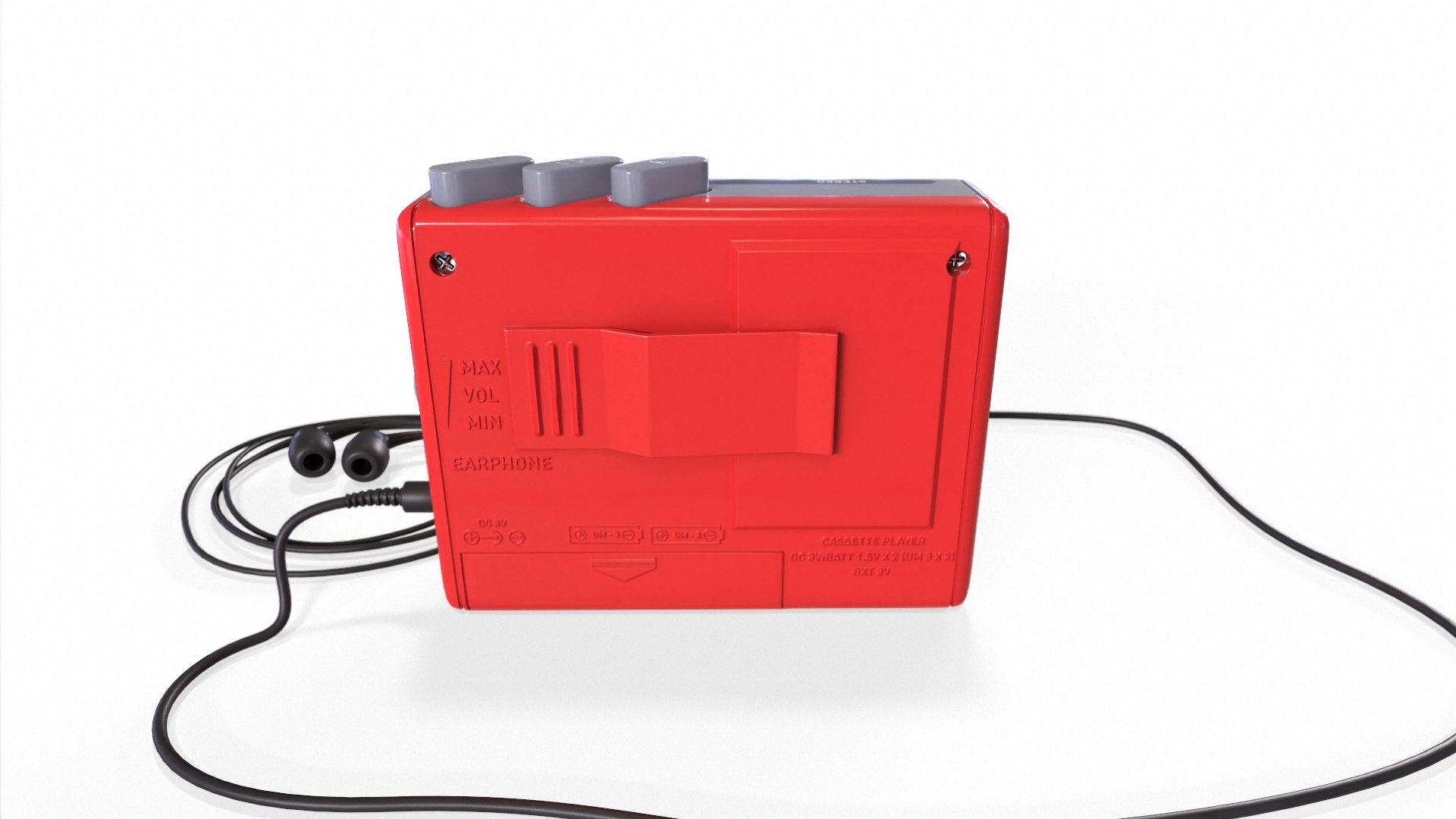 Cassette Player Red 3D Model - TurboSquid 1837569