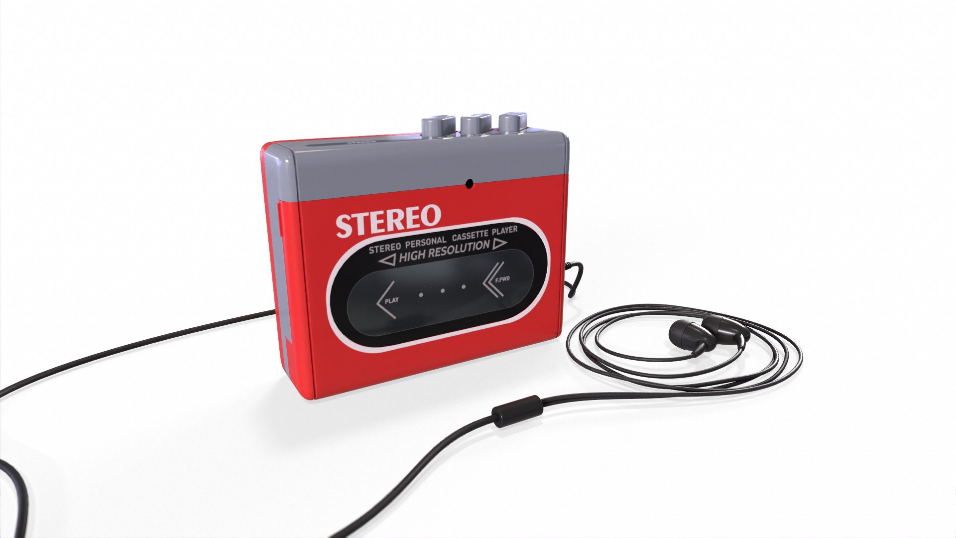 Cassette Player Red 3D Model - TurboSquid 1837569