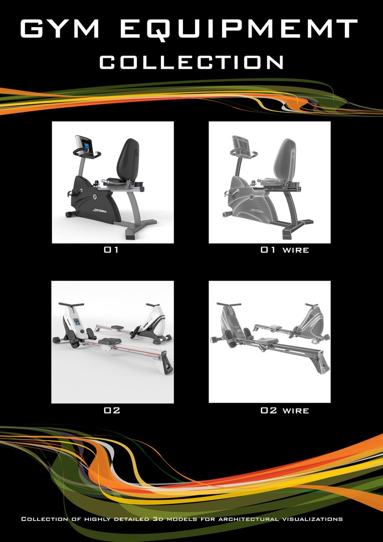 3d Gym Equipment Exercise Bike Model
