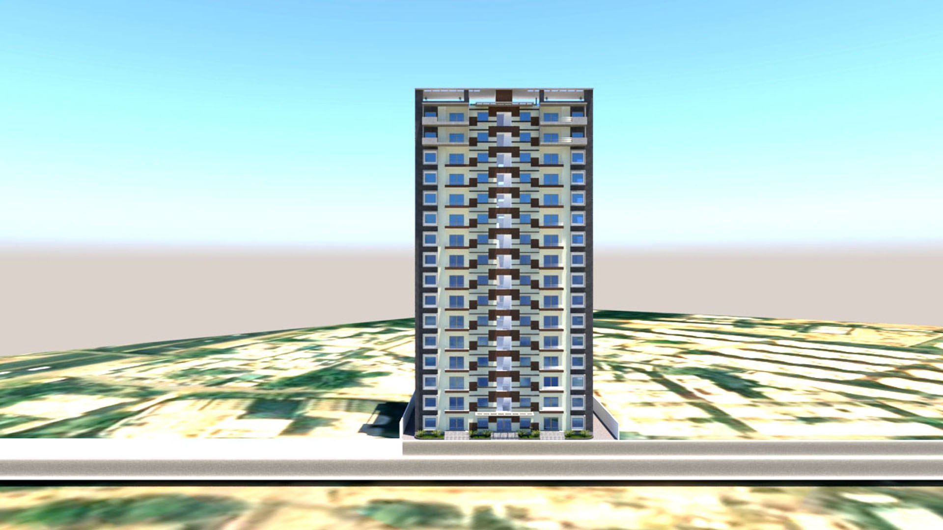 3D RESIDENTIAL TOWER model - TurboSquid 2151695
