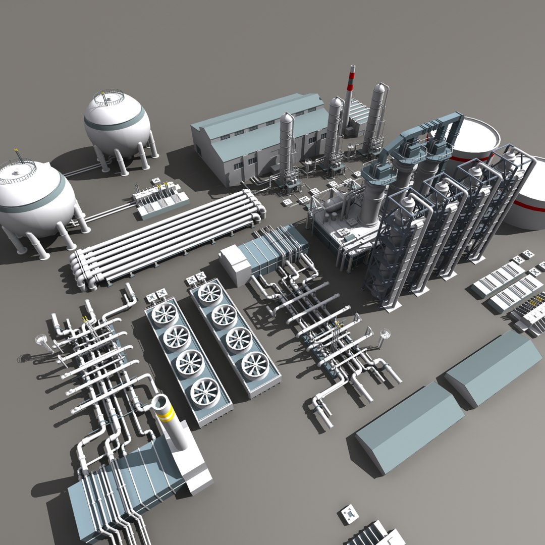 3d max industrial refinery construction