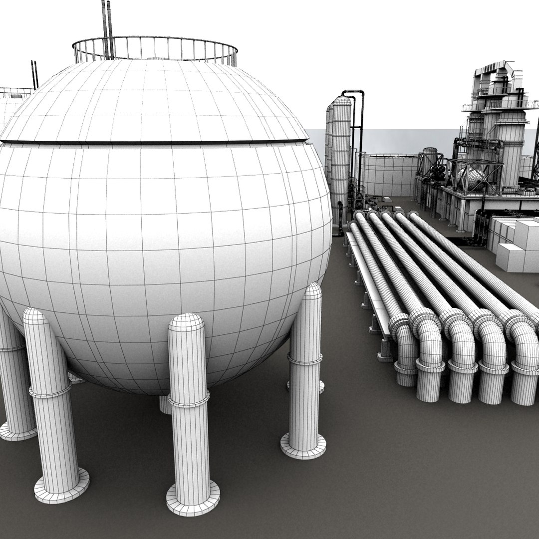 3d max industrial refinery construction