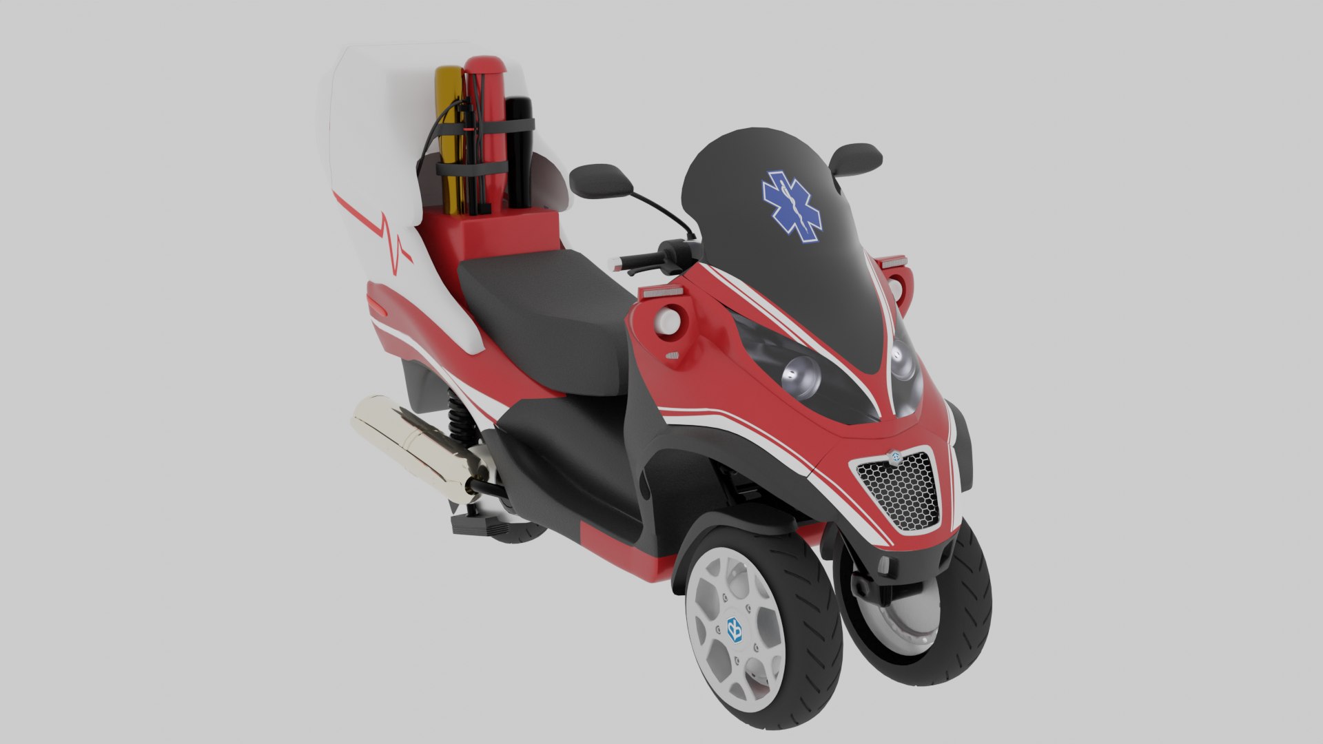 Fire Fighting Motorcycle Bike 3D model - TurboSquid 1962519