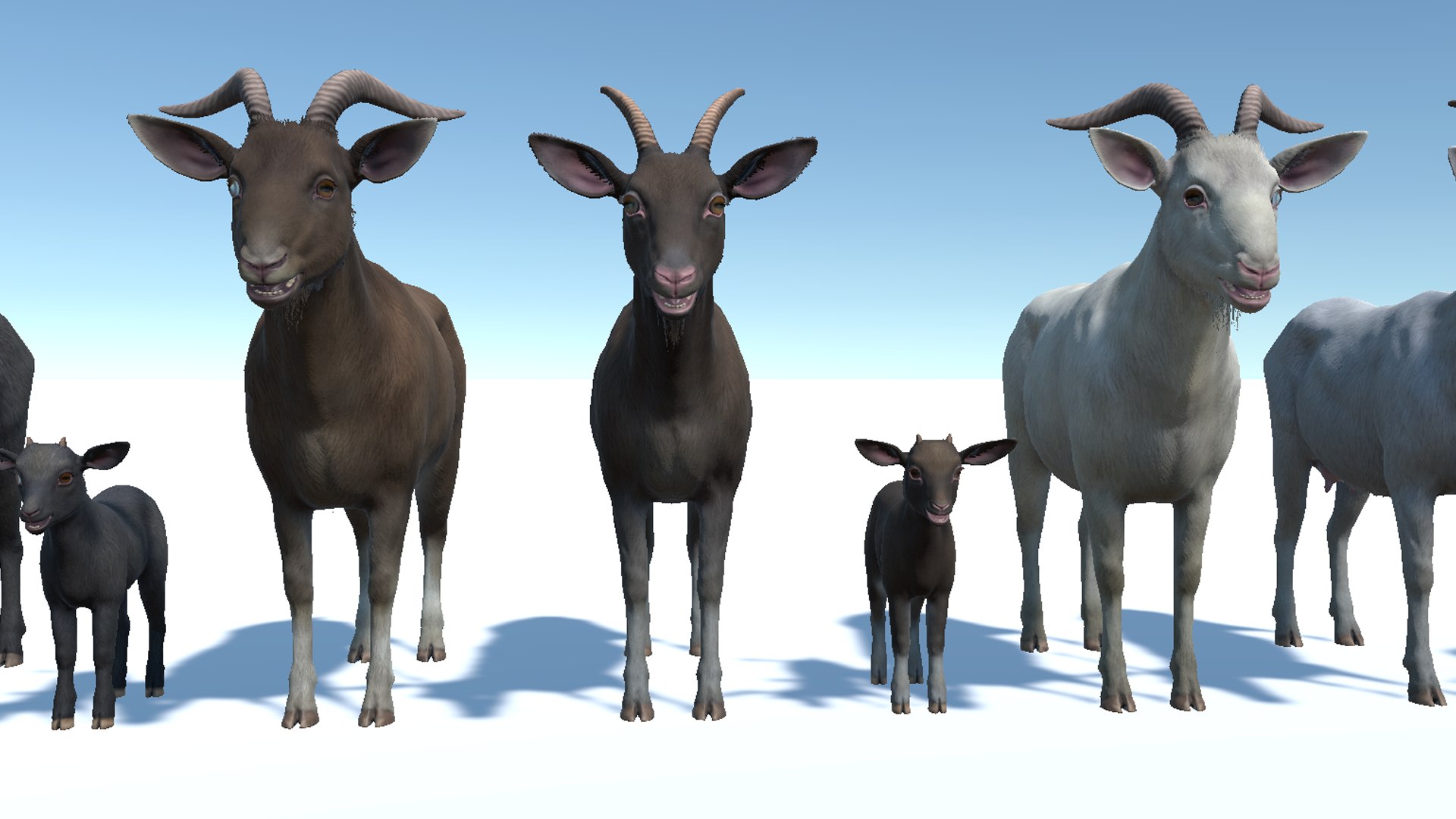 3D Model Goat Family - TurboSquid 2386120