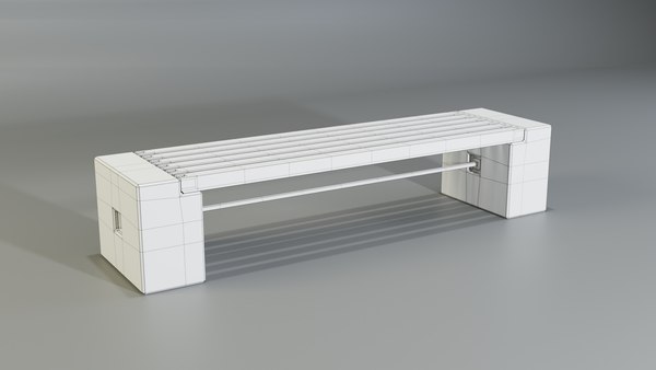 3D Concrete Bench - Type 3A long - TurboSquid 1838946