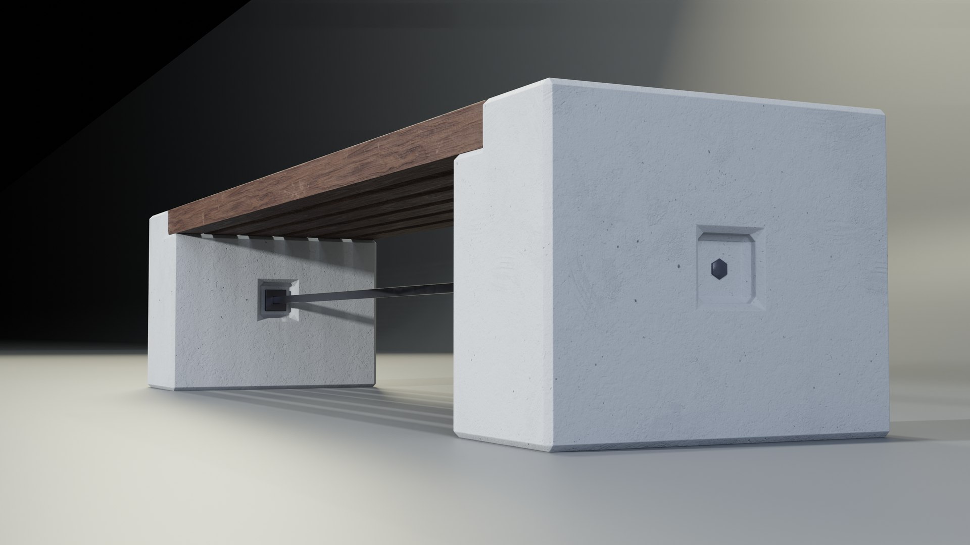 3D Concrete Bench - Type 3A Long - TurboSquid 1838946